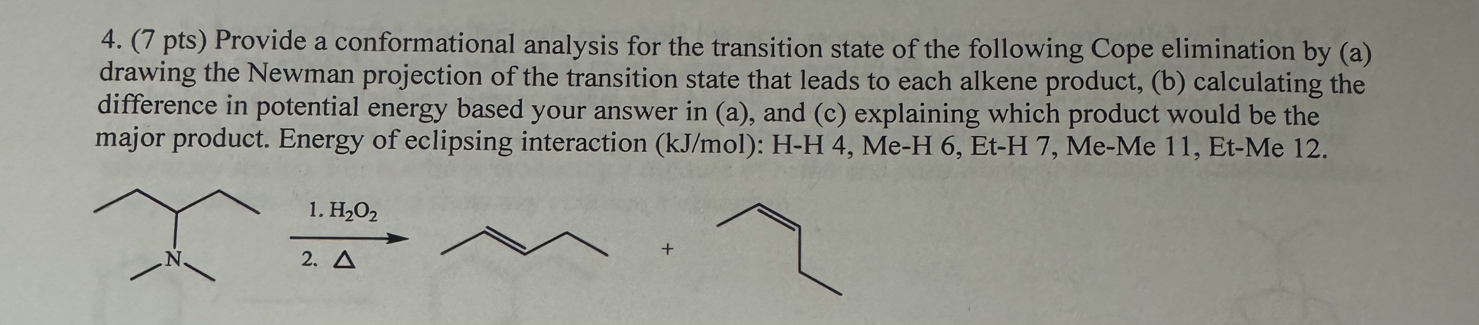 Solved by an EXPERT (7 ﻿pts) ﻿Provide a conformational analysis for the | Chegg.com