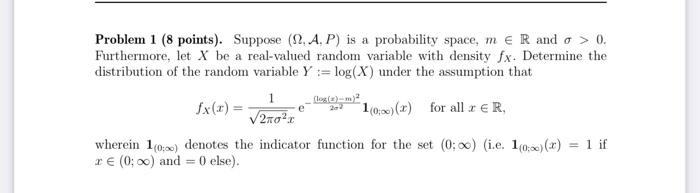 Solved Problem 1 (8 points). Suppose (Ω,A,P) is a | Chegg.com