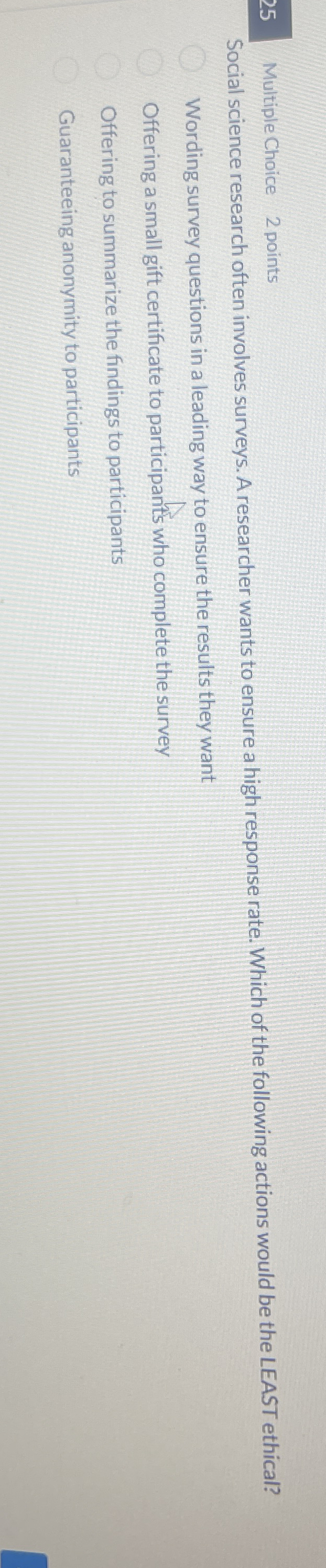 Solved Multiple Choice 2 ﻿pointsSocial science research | Chegg.com