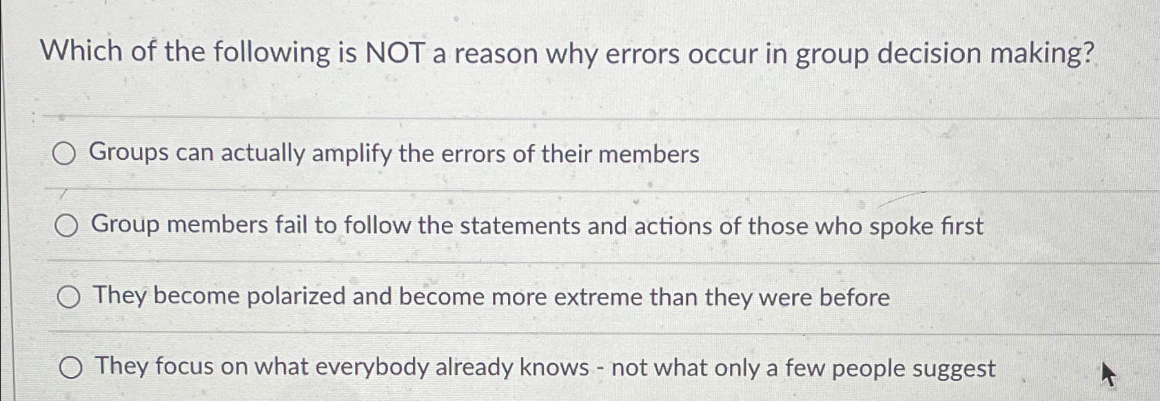 Solved Which of the following is NOT a reason why errors | Chegg.com