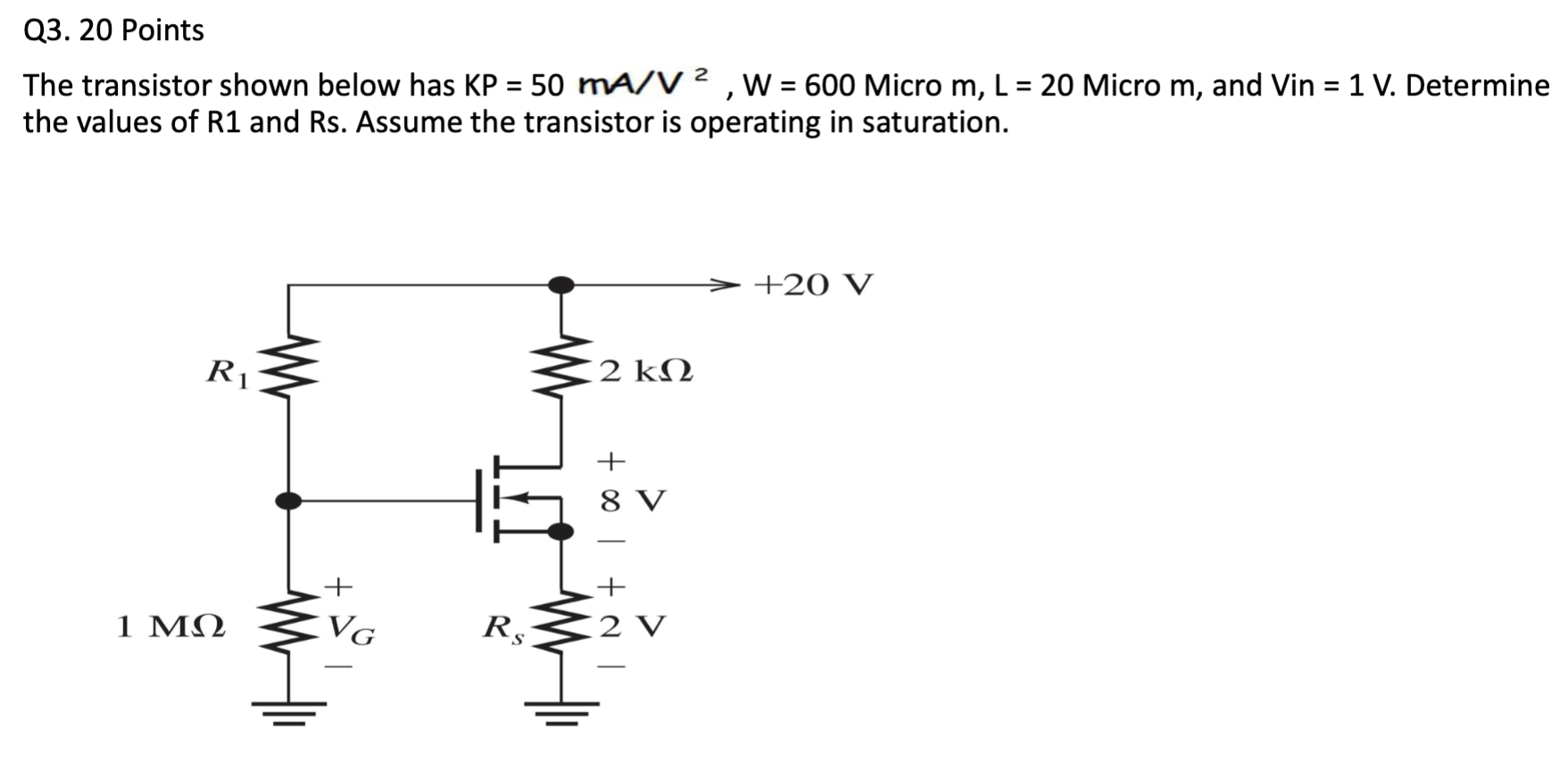 Solved Q3. 20 ﻿PointsThe transistor shown below has | Chegg.com