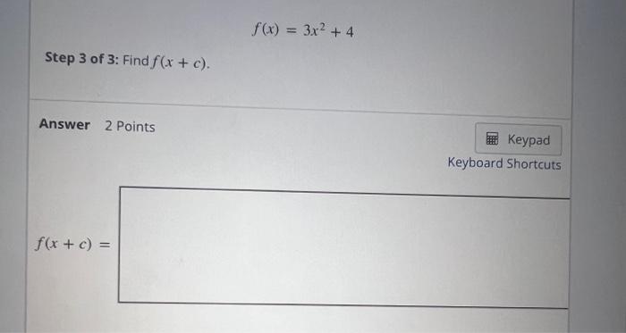 Solved Find F X C Answer 2 Points F X C F X 3x²