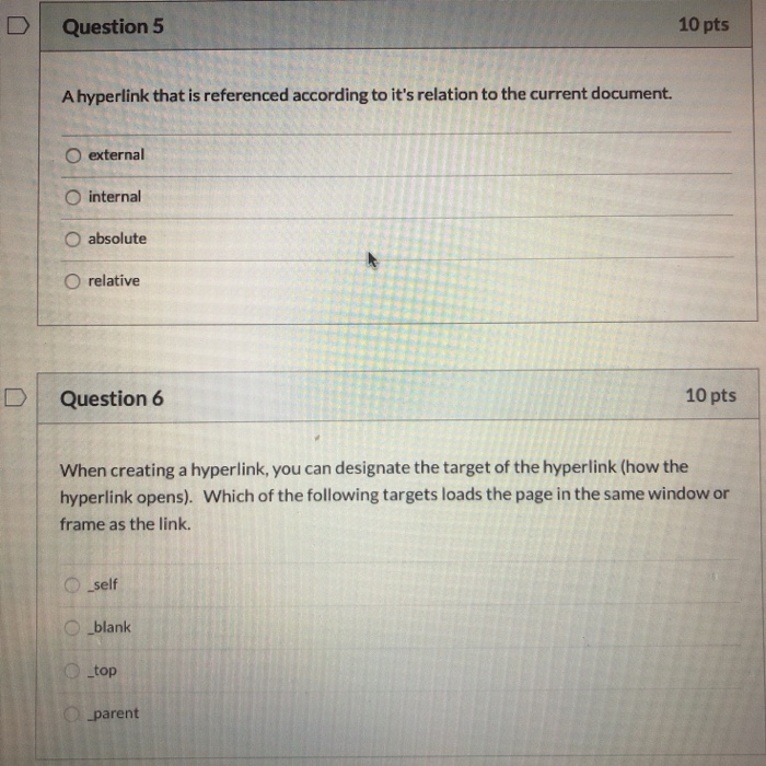 Solved Question 1 10 pts The hyperlink pseudo-class which | Chegg.com