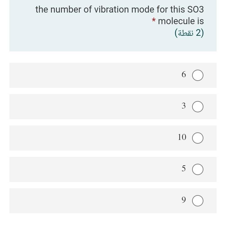 Solved the number of vibration mode for this SO3 * molecule | Chegg.com