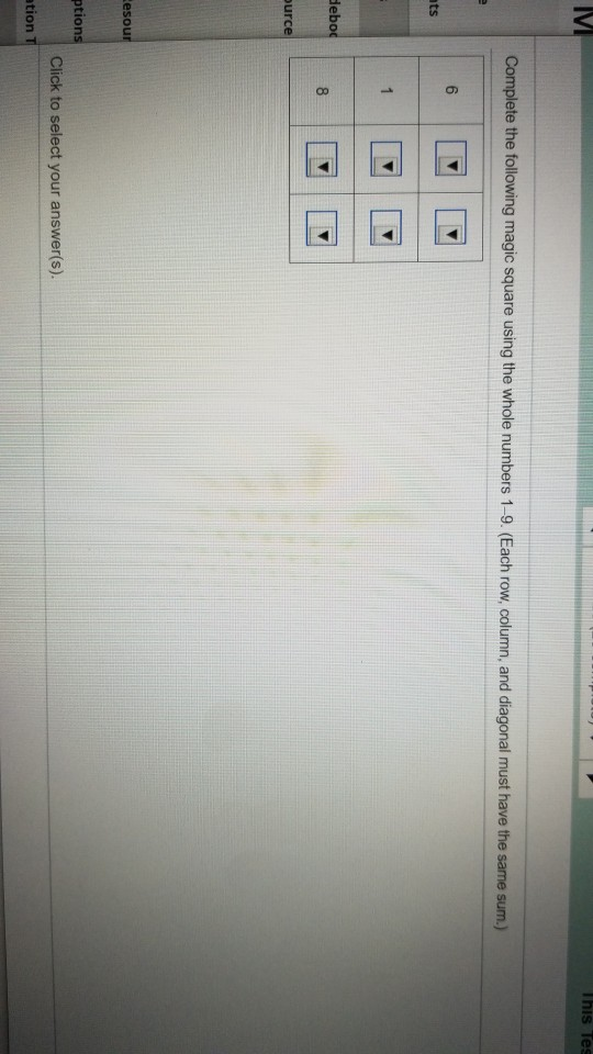 Solved This Tes Complete the following magic square using | Chegg.com
