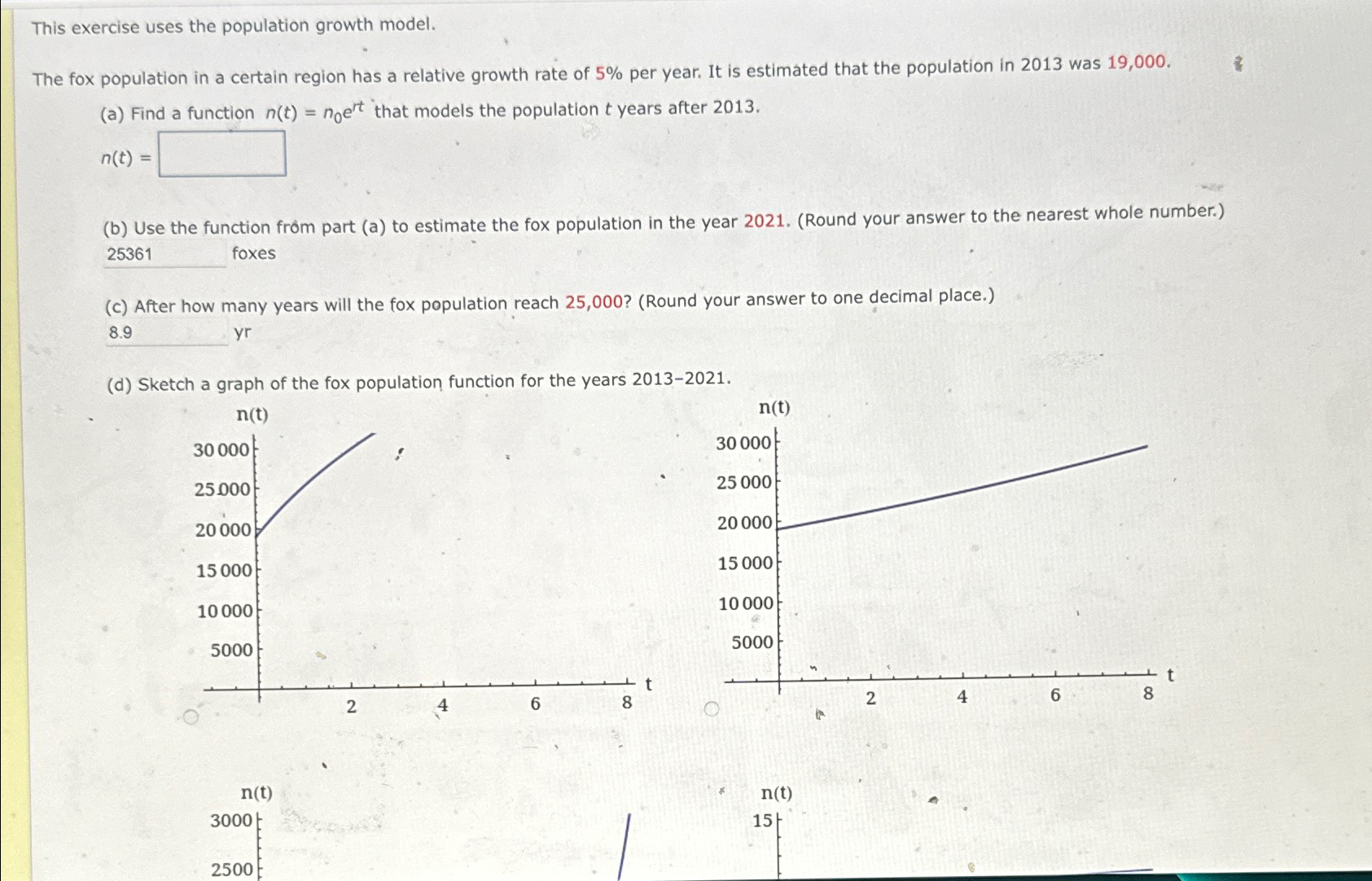 Solved This exercise uses the population growth model.The | Chegg.com