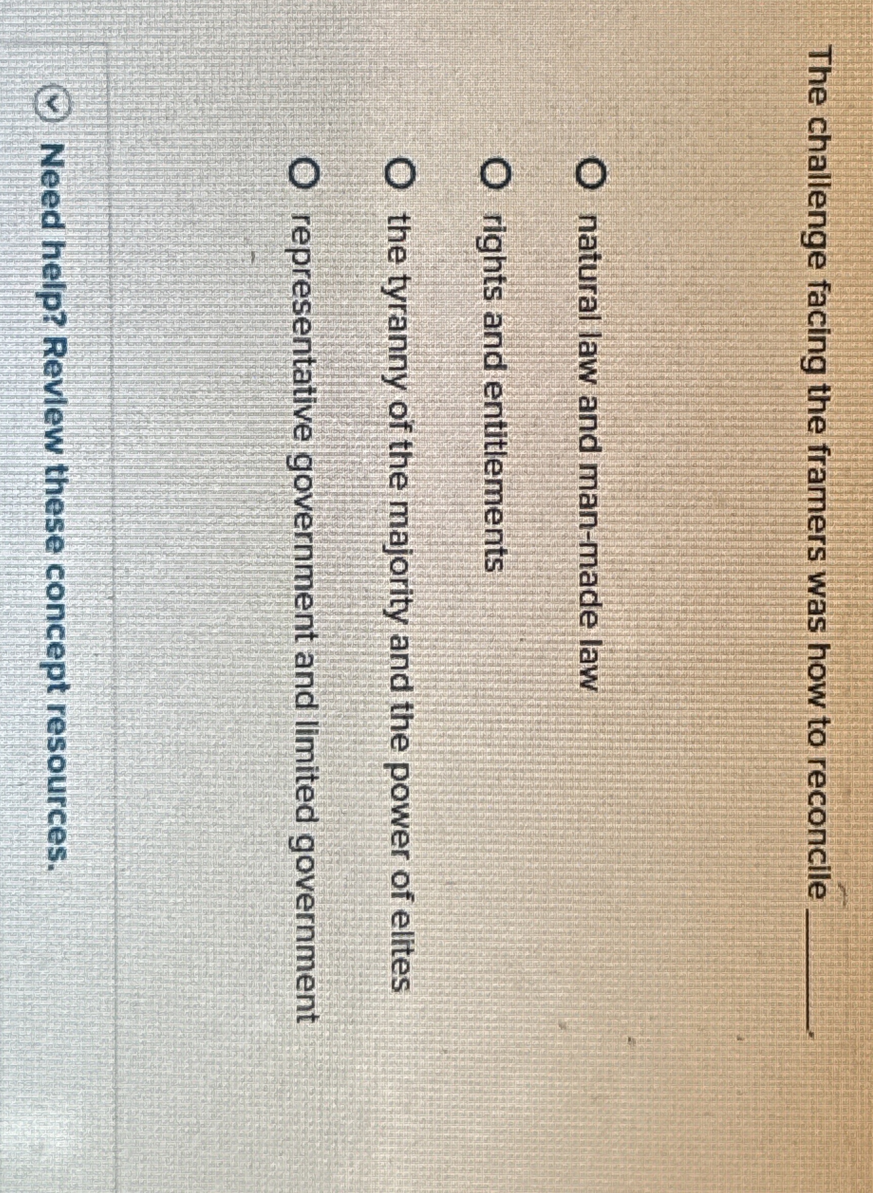 Solved The challenge facing the framers was how to | Chegg.com