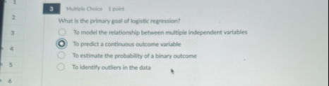 [Solved]: 3 Multiple Choice 1 point 2 What is the primany go