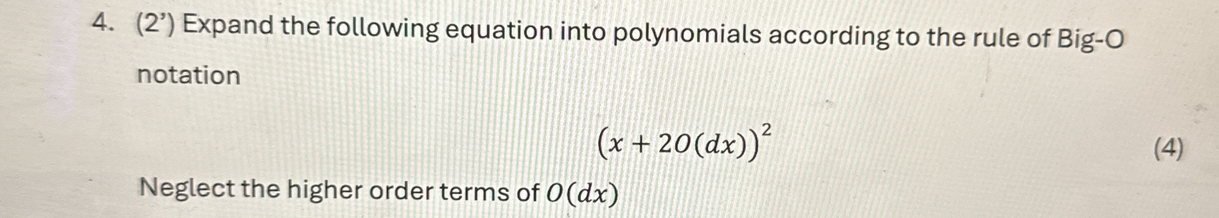 Solved (2') ﻿Expand the following equation into polynomials | Chegg.com