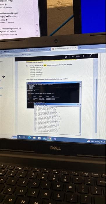 Final Program: Write a program that reads data from | Chegg.com