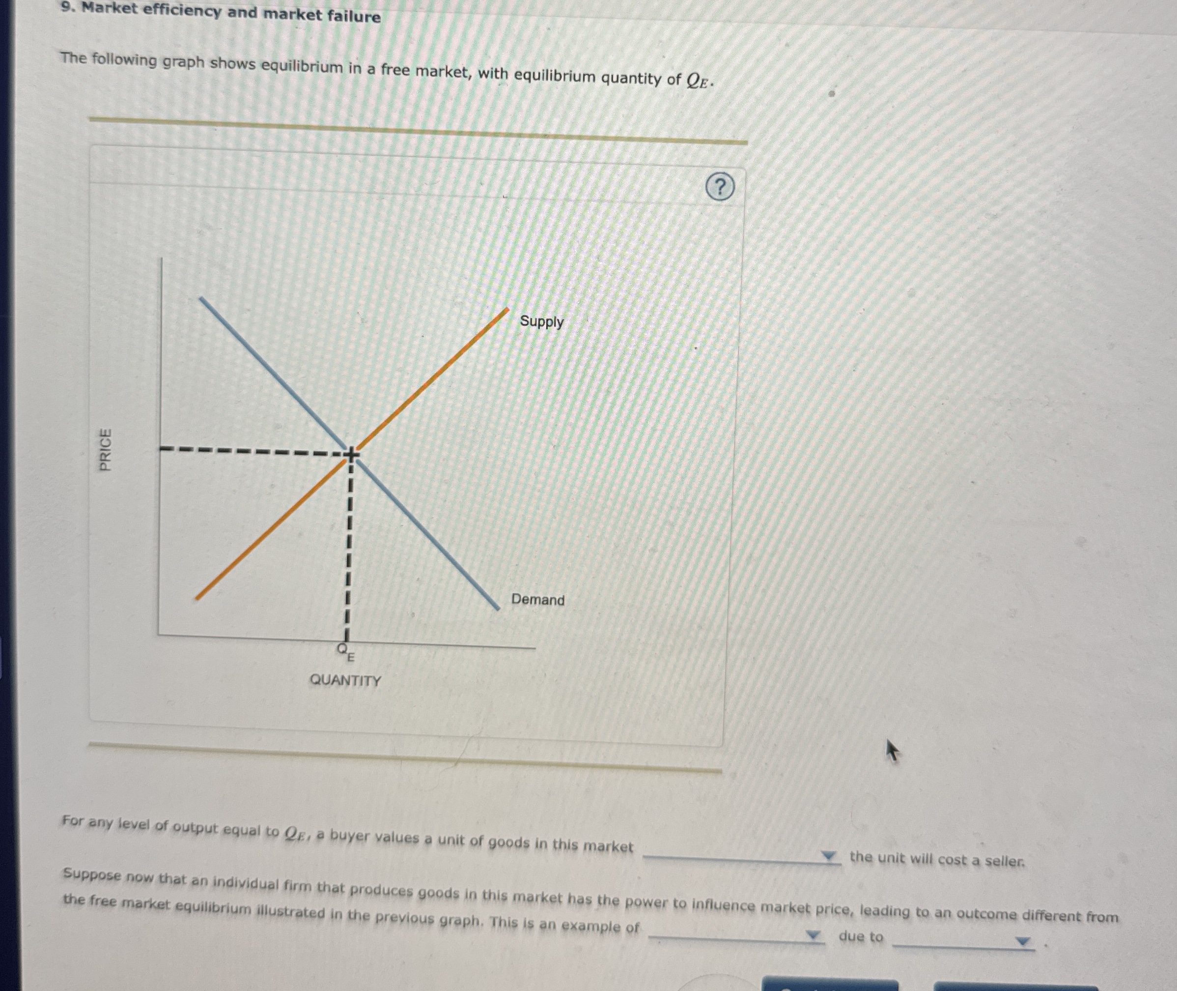 Solved Market efficiency and market failureThe following | Chegg.com
