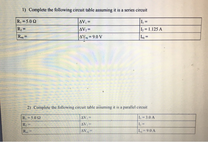 Solved complete the following circuit table assuming it is | Chegg.com