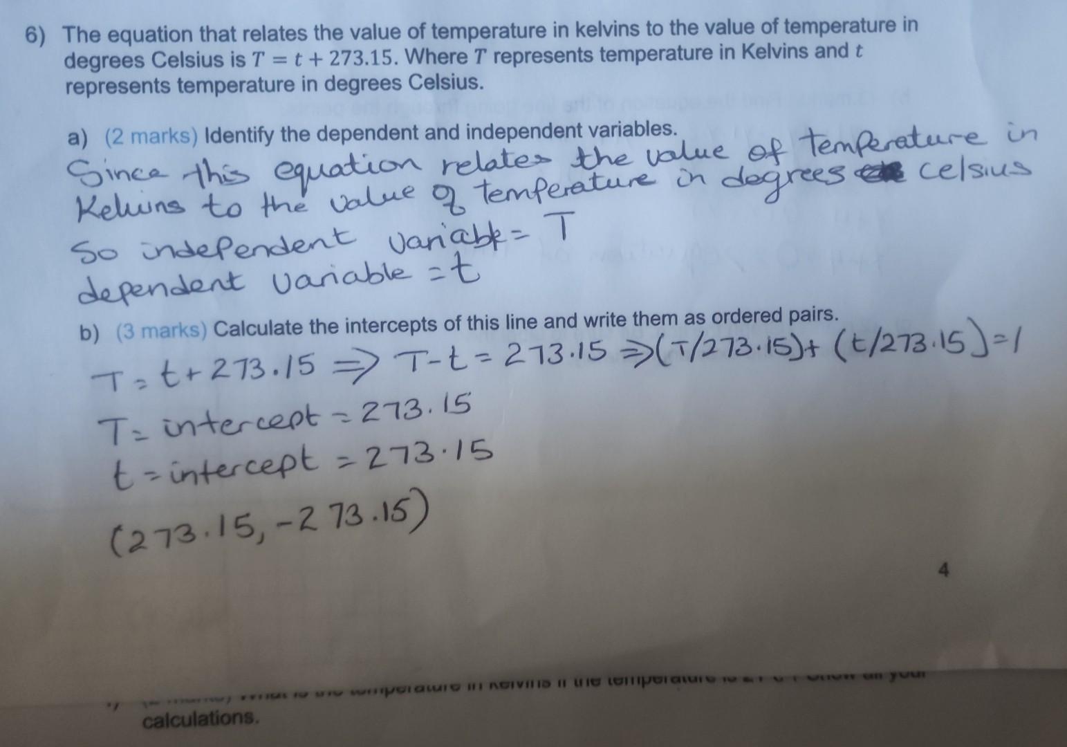 Solved The equation that relates the value of temperature in | Chegg.com