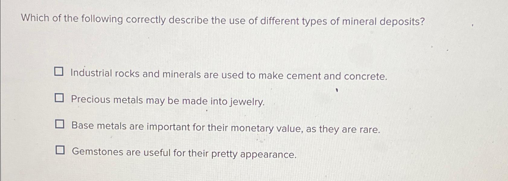 Solved Which of the following correctly describe the use of | Chegg.com