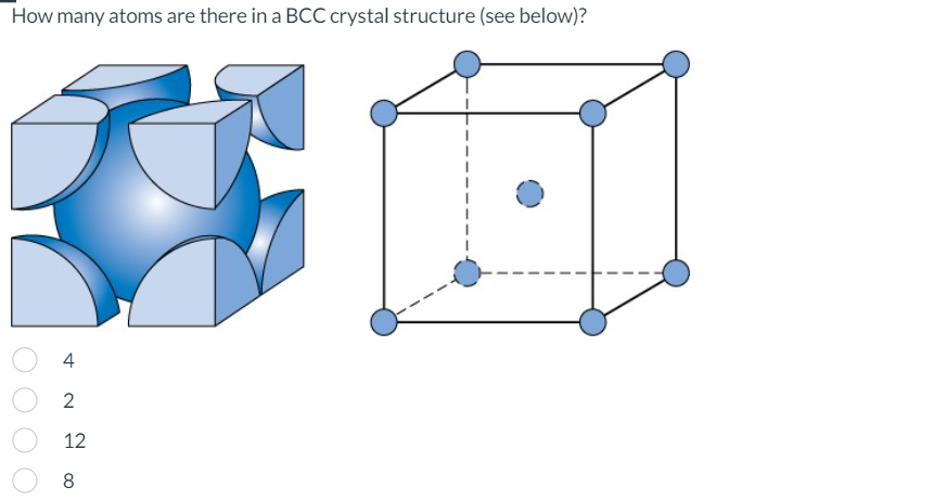 Solved How many atoms are there in a BCC crystal structure | Chegg.com