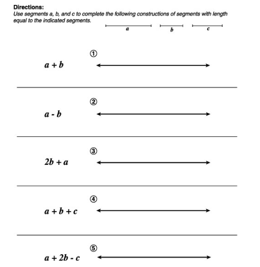 Solved Directions:Use segments a,b, ﻿and c ﻿to complete the | Chegg.com