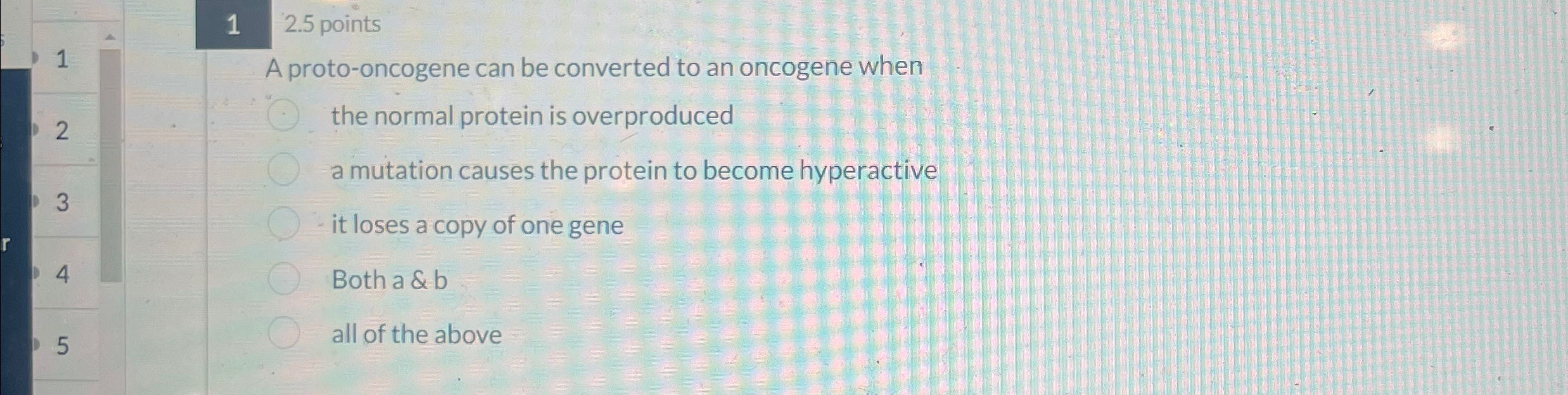Solved 12.5 ﻿pointsA proto-oncogene can be converted to an | Chegg.com