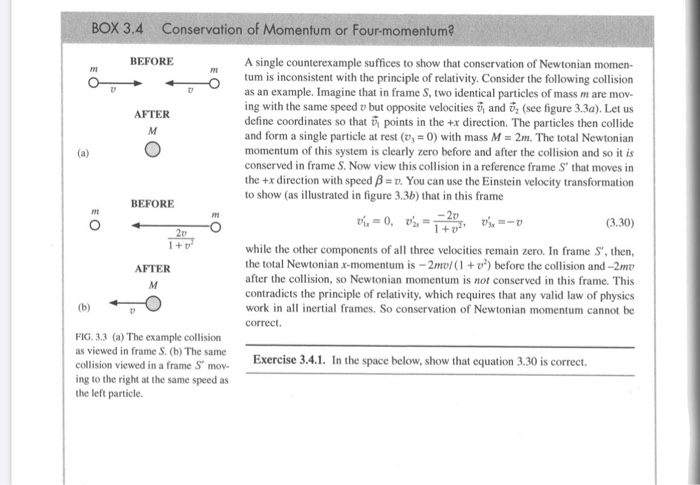 Solved Box 3 4 Conservation Of Momentum Or Four Momentum