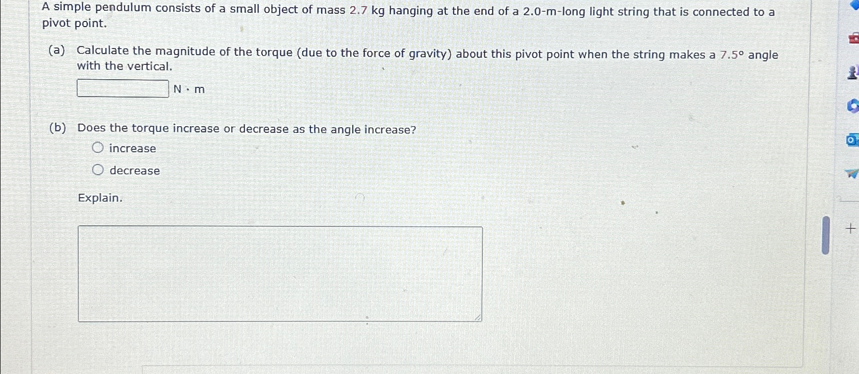 Solved A Simple Pendulum Consists Of A Small Object Of Mass 