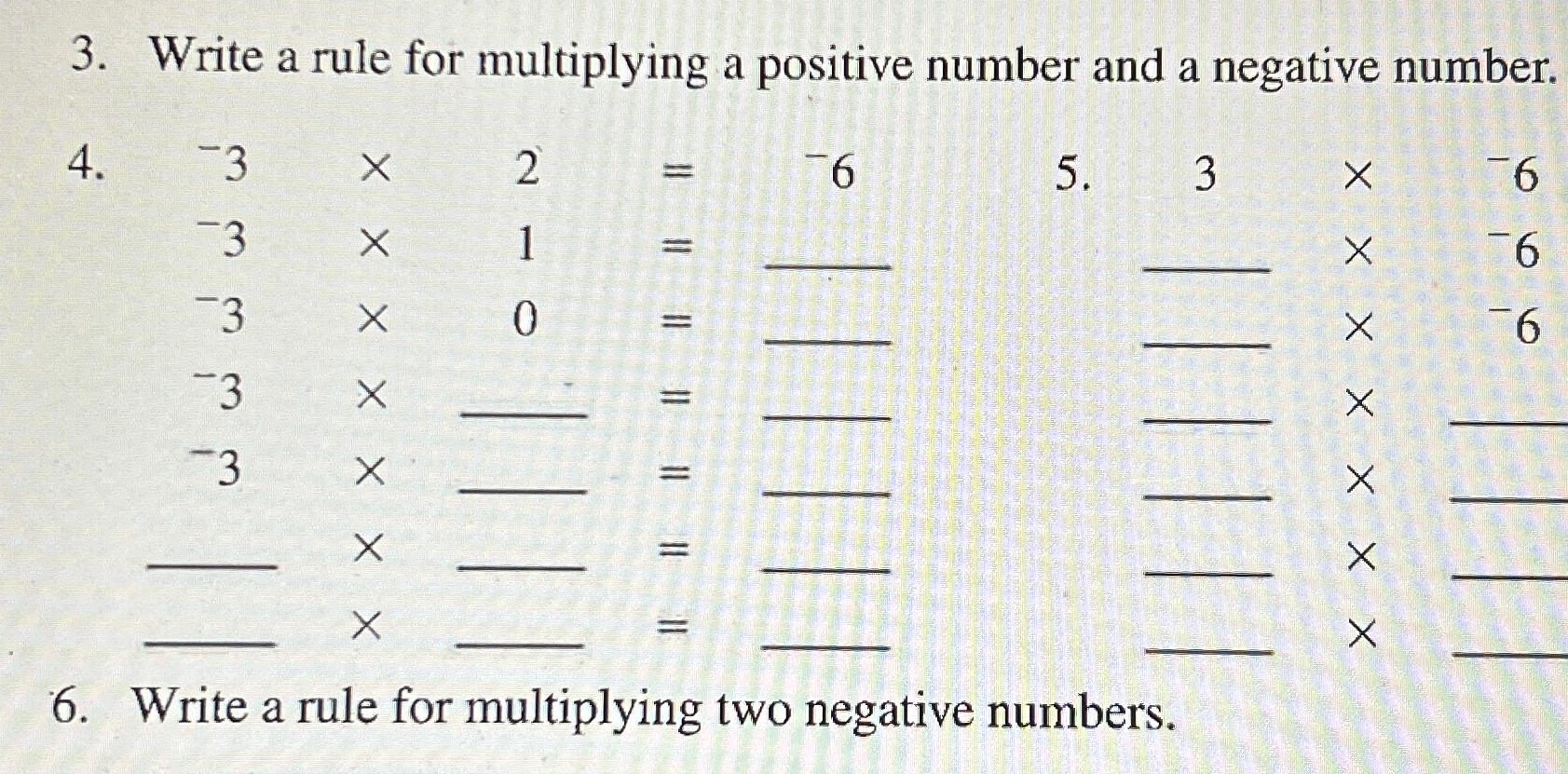 Solved Write a rule for multiplying a positive number and a | Chegg.com