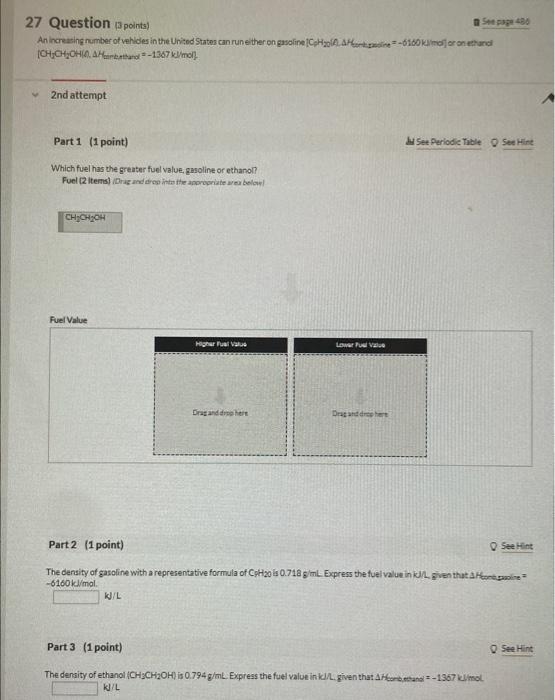 Solved 27 Question (s points) d Setsontus 2nd attempt Part 1 | Chegg.com