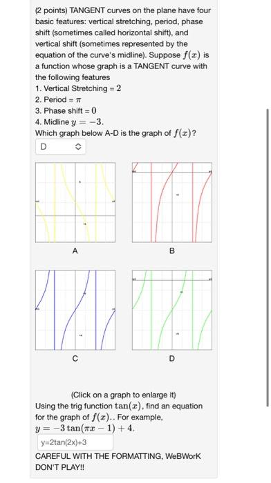 Solved (2 points) TANGENT curves on the plane have four | Chegg.com