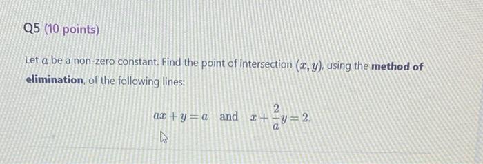 Solved Let a be a non-zero constant. Find the point of | Chegg.com