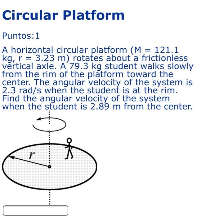 Solved Circular Platform Puntos: 1 A horizontal circular | Chegg.com