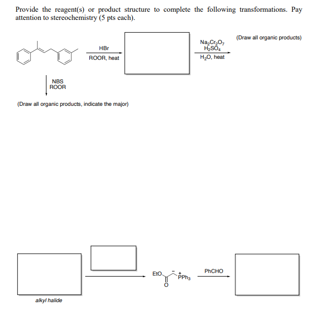 Solved Provide the reagent(s) ﻿or product structure to | Chegg.com