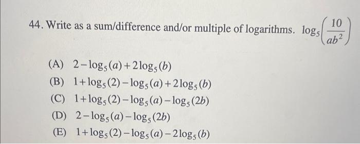 Solved 44. Write as a sum/difference and/or multiple of | Chegg.com
