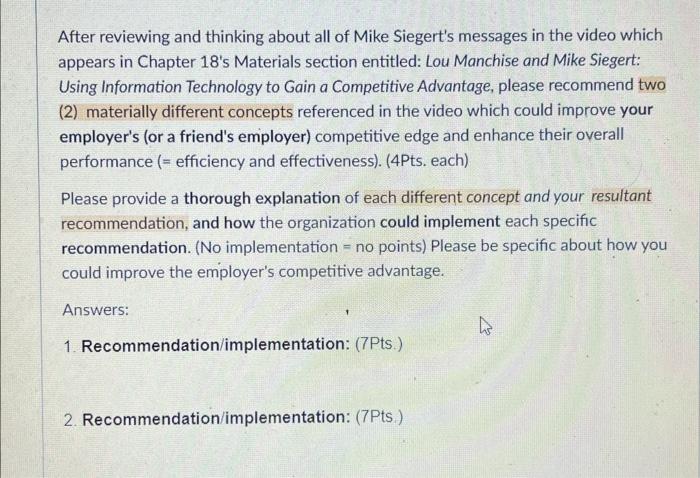 After reviewing and thinking about all of Mike | Chegg.com