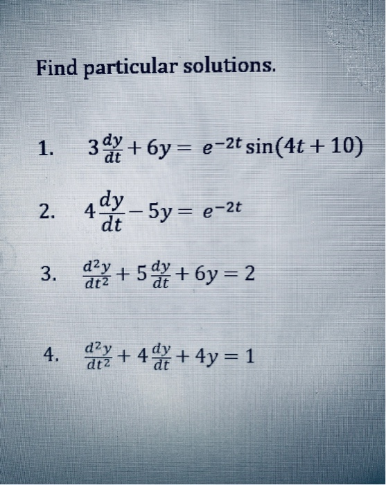 Solved Find particular solutions. 1. 3x + y = e-2t | Chegg.com
