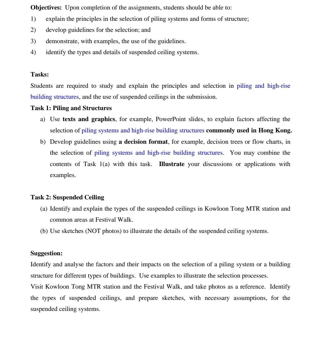 Solved Objectives: Upon completion of the assignments, | Chegg.com