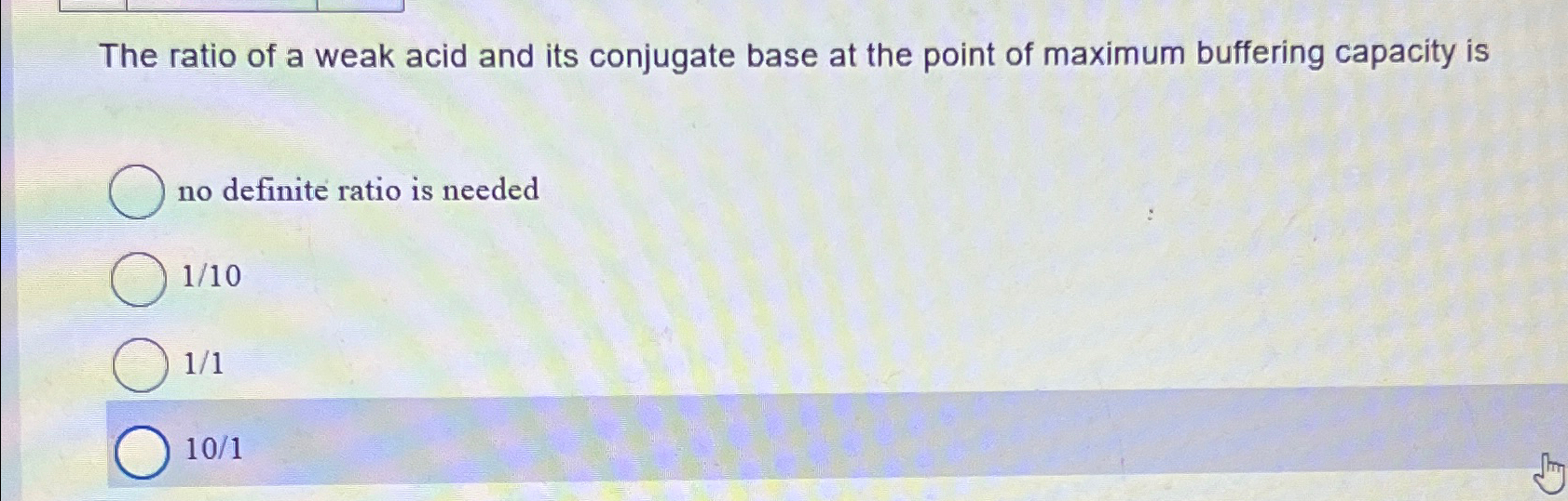 Solved The ratio of a weak acid and its conjugate base at | Chegg.com