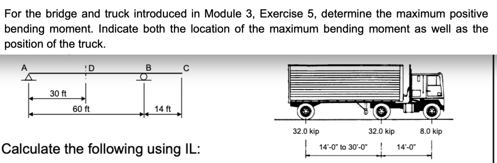 Solved For the bridge and truck introduced in Module 3, | Chegg.com