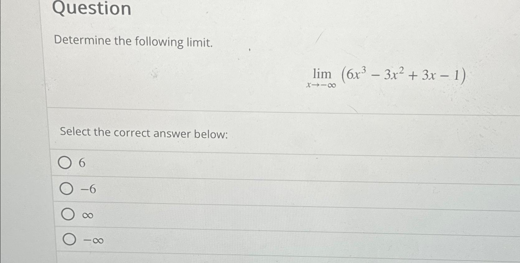Solved QuestionDetermine the following | Chegg.com