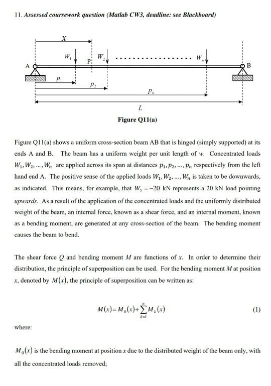 Solved 11. Assessed coursework question (Matlab CW3, | Chegg.com