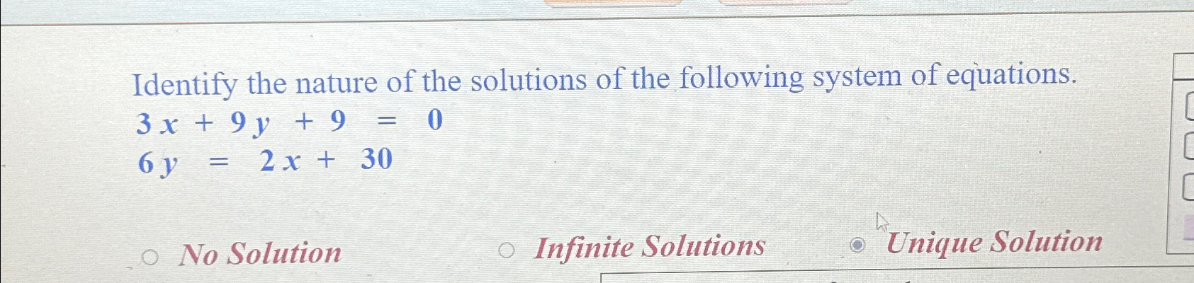 Solved Identify the nature of the solutions of the following | Chegg.com