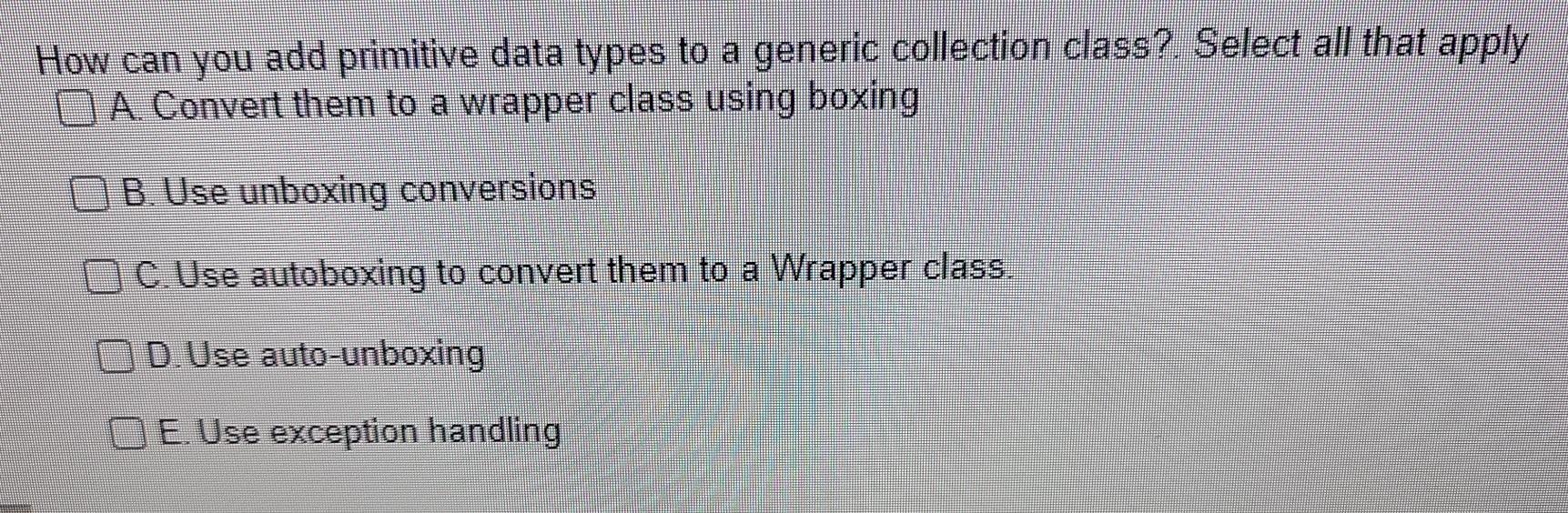 Solved How can you add primitive data types to a generic | Chegg.com