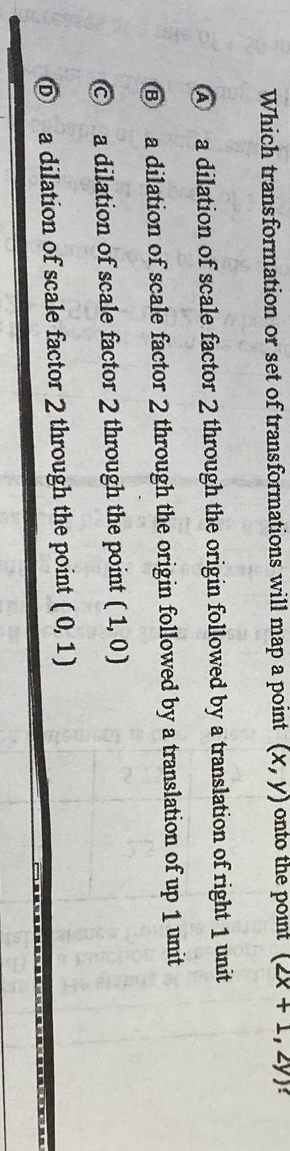 Solved Which transformation or set of transformations will | Chegg.com