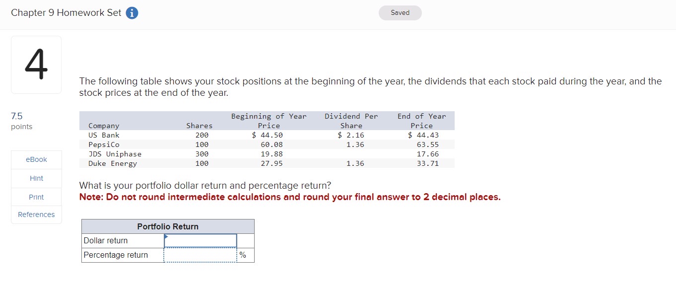 Solved The following table shows your stock positions at the | Chegg.com