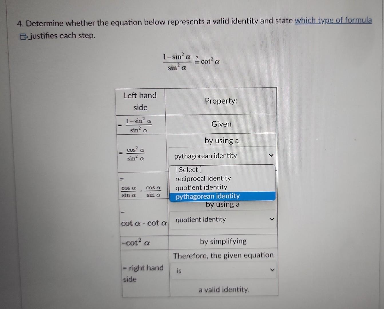 Solved 4. Determine whether the equation below represents a | Chegg.com