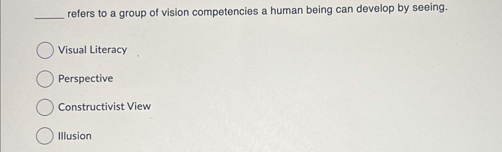 Solved refers to a group of vision competencies a human | Chegg.com