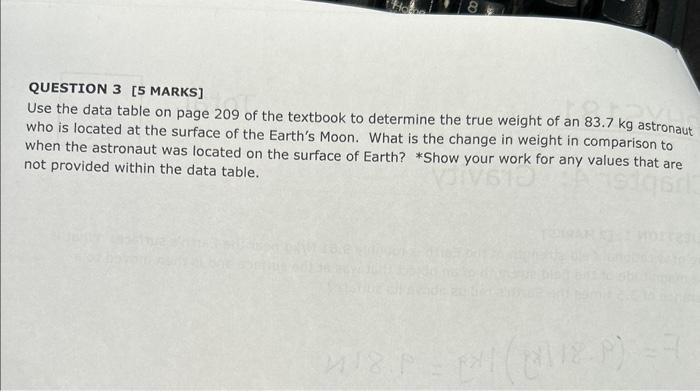 Solved QUESTION 3 [5 MARKS] Use the data table on page 209 | Chegg.com