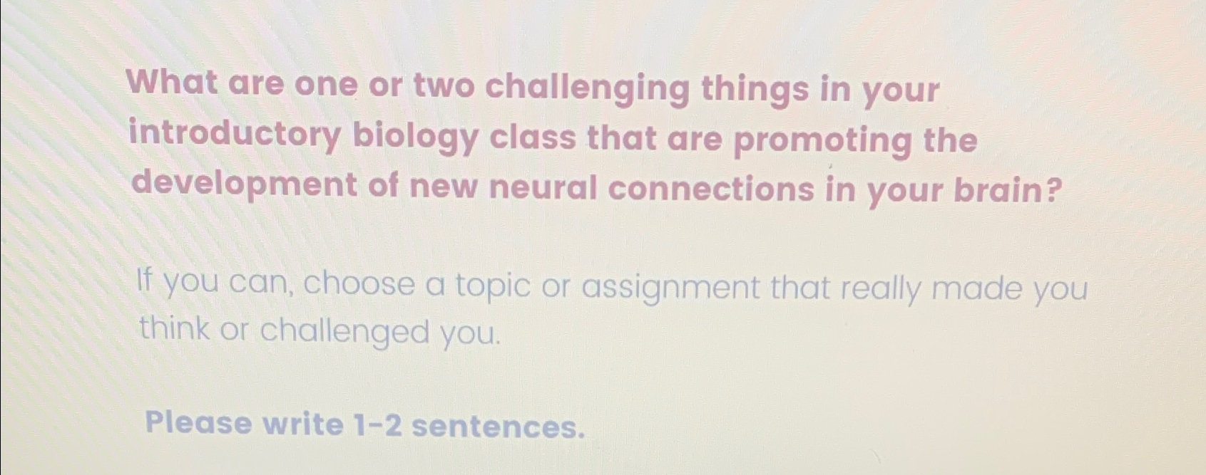 Solved What are one or two challenging things in your | Chegg.com