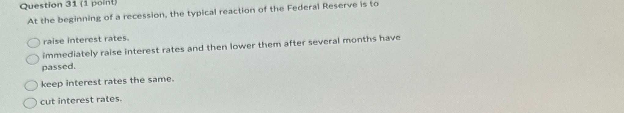 Solved Question 31 (1 ﻿point)At the beginning of a | Chegg.com