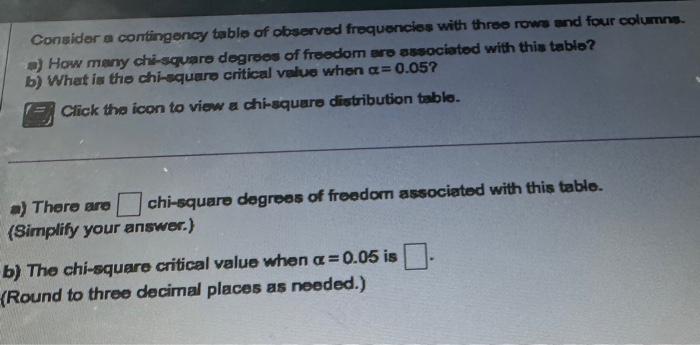 Solved Consider a contingency table of observed frequencies | Chegg.com