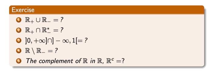 Solved Exercise R∪r−r∩r−∗ 0∞ ∩ −∞1 Rr− The 