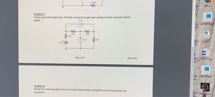 Solved Problem 3 Using supermesh approach, find the current | Chegg.com