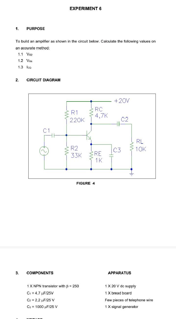 EXPERIMENT 5 1. PURPOSE To design and build an active | Chegg.com